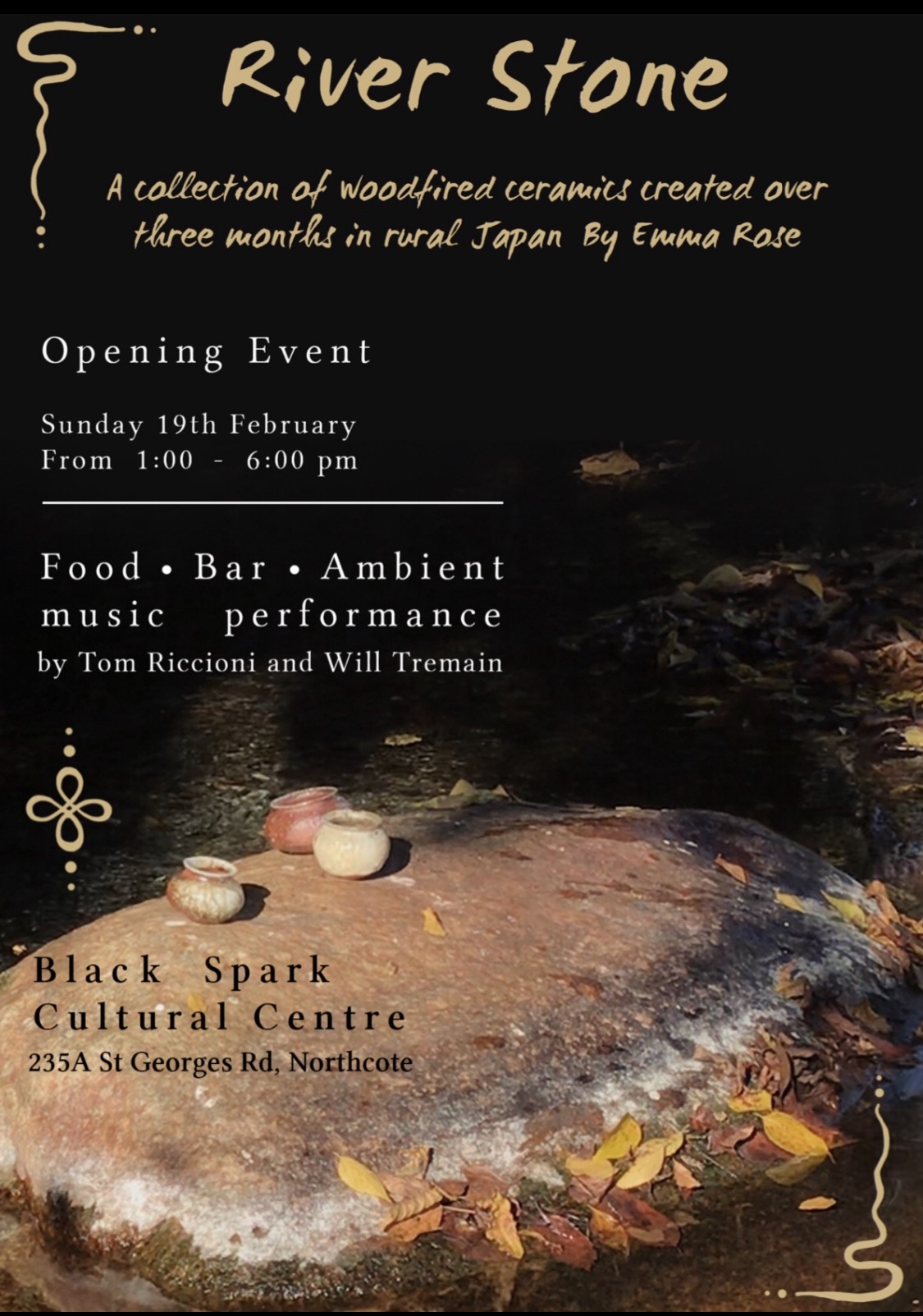 River Stone Exhibition | Black Spark, Northcote, Australia – Emma Rose